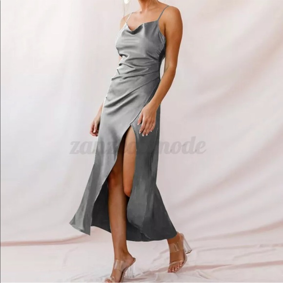 Dresses | High Slit Spaghetti Strap Slip Dress | Poshmark